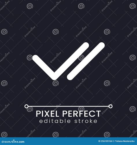 Double Checkmark Pixel Perfect White Linear Ui Icon For Dark Theme Stock Vector Illustration
