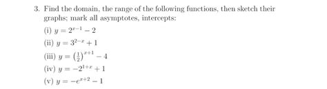 solved 3 find the domain the range of the following