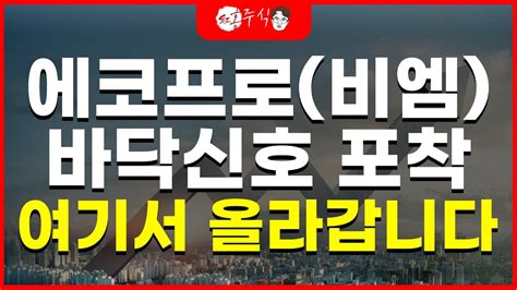 에코프로비엠 바닥신호 포착 여기서 올라갑니다 Youtube