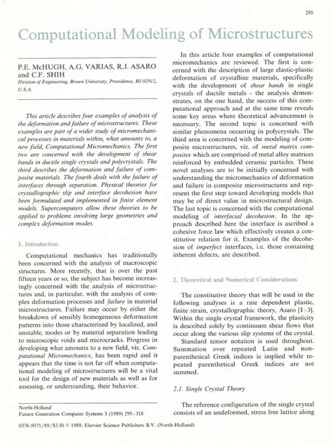 Pdf Computational Modeling Of Microstructures