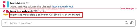 Get Meterpreter Session Alert Over Slack
