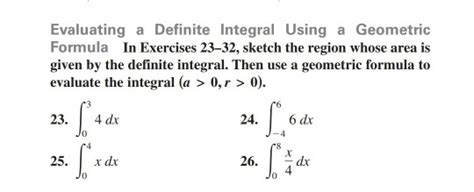 solved evaluating a definite integral using a geometric