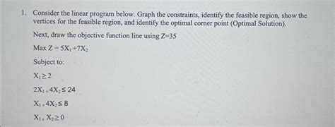 Solved Consider The Linear Program Below Graph The Chegg
