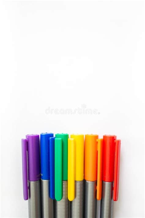 Rainbow Pens Put Together Represents A Symbol Of Sex Stock Photo Image Of Isolated Colour