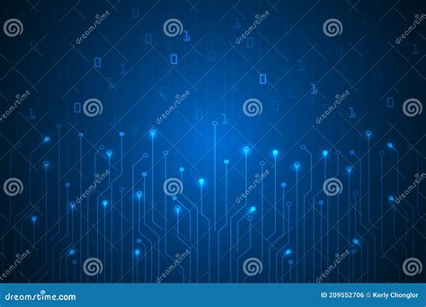 Digital Circuit Lines On Binary Code Technology Abstract Background