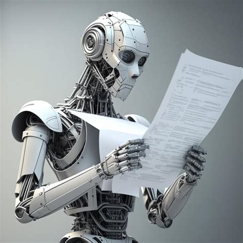 Premium Photo A Robot Is Reading A Document With The Word Robot On It