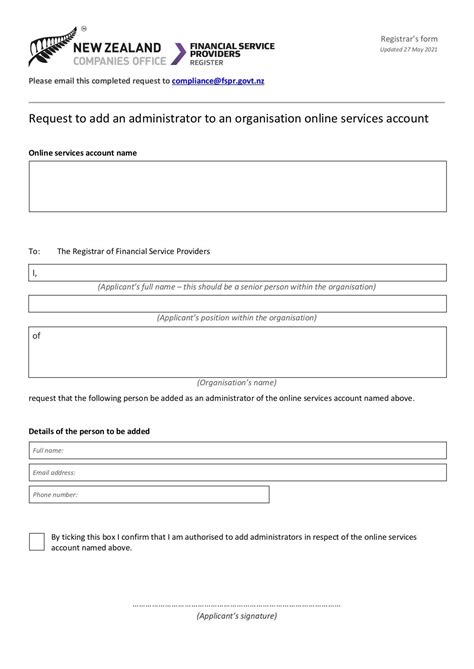 FSP Form Add Account Administrator Fill And Sign Online With Lumin