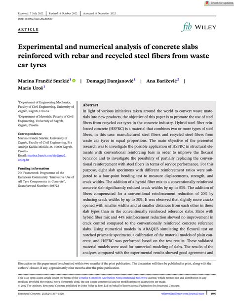 Pdf Experimental And Numerical Analysis Of Concrete Slabs Reinforced