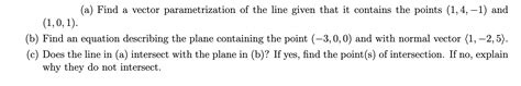 Solved A Find A Vector Parametrization Of The Line Given Chegg