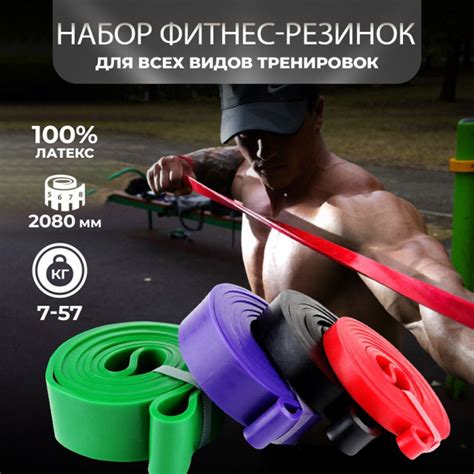 Резинки для фитнеса эспандер ленточный набор из 4 лент купить в интернет магазине Ozon с