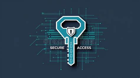 digital key illustration with text secure access on a dark background