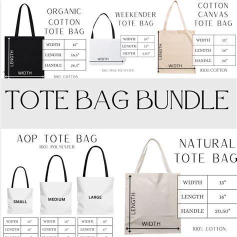 Tote Bag Size Chart Bundle Canvas Tote Bag Size Chart Aop Tote Bag
