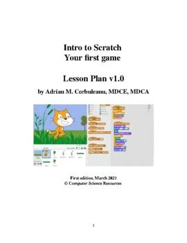 Scratch Coding Elementary Babe Your First Game Lesson Plan Unit 5