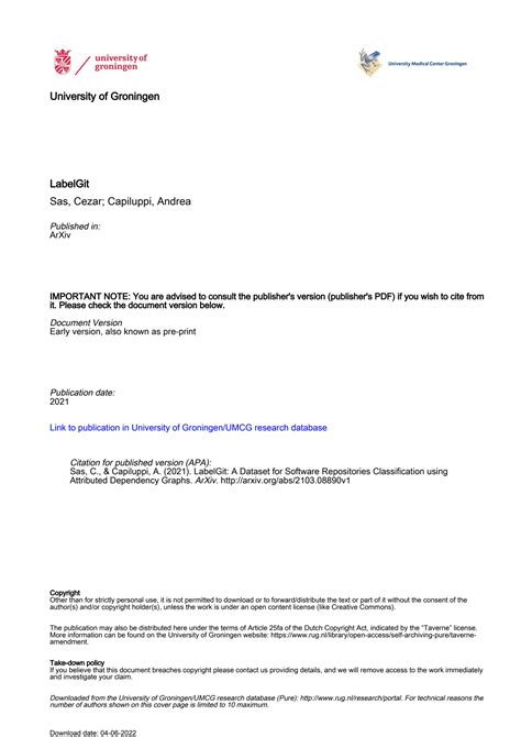 Solution Labelgita Dataset For Software Repositories Classification Using Attributed Dependency