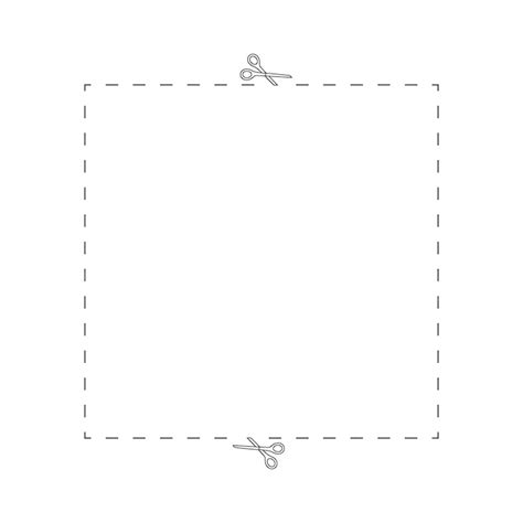 Premium Vector Dashed Rectangle Shape With Scissors Cutting Outline