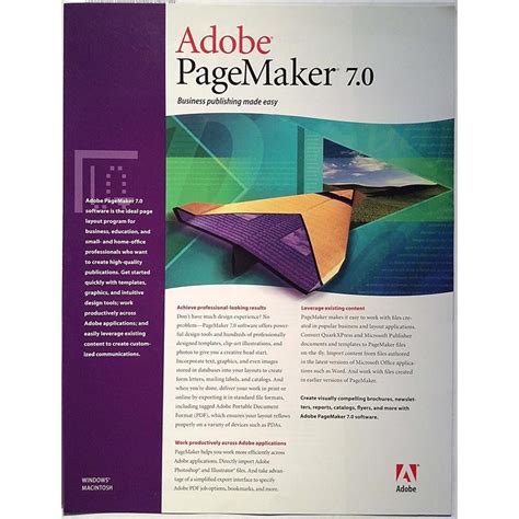 Adobe Pagemaker 70 Brochure Software Year 2001