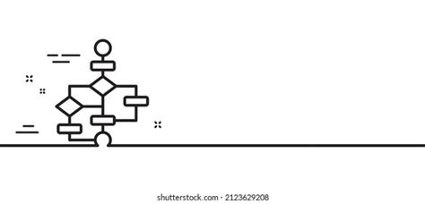 Block Diagram Line Icon Path Scheme Stock Vector Royalty Free