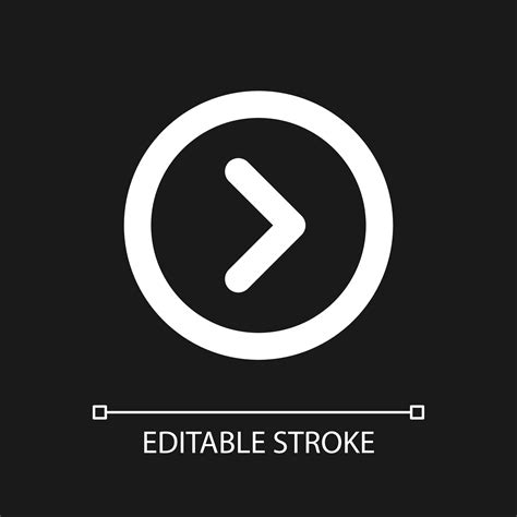 Arrow Right Button Pixel Perfect White Linear Ui Icon For Dark Theme Next Track Menu Command