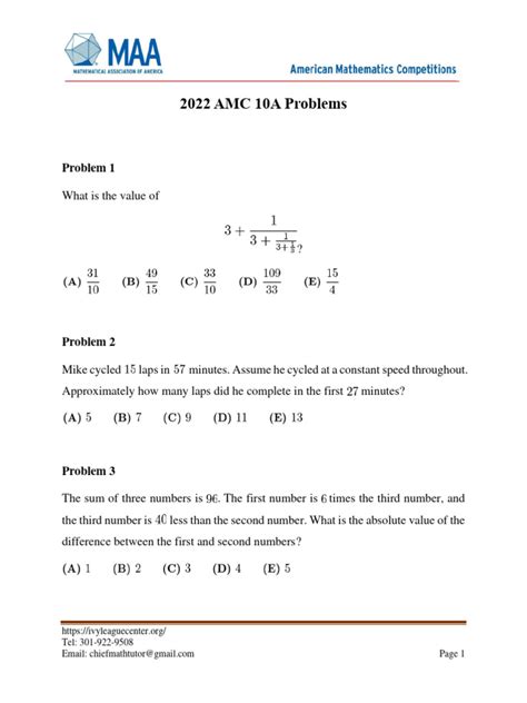 Amc 10 Problems And Solutions Pdf Rectangle Numbers