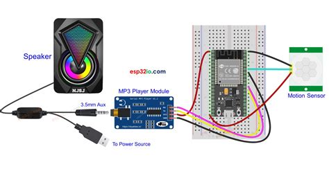 Esp32 Motion Sensor Mp3 Player Esp32 Tutorial