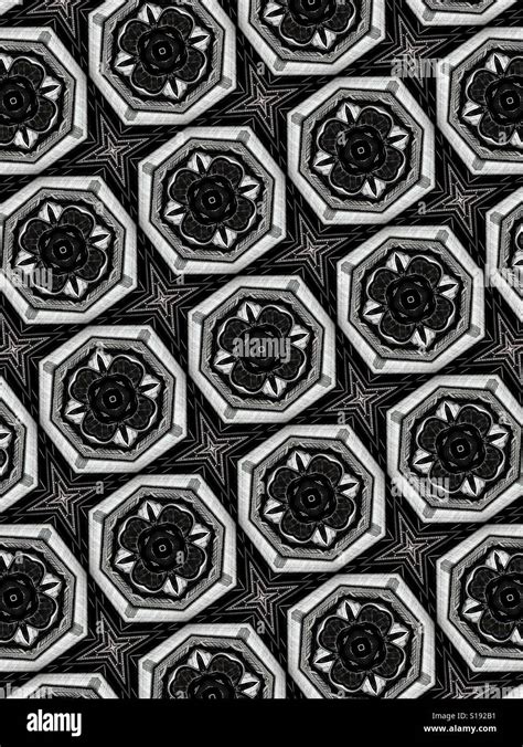 An Abstract Geometric Black And White Pattern Of Interconnected Shapes