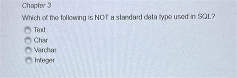 Solved Chapter Which Of The Following Is NOT A Standard Chegg