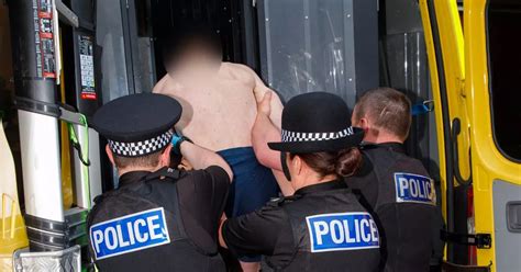Topless Man Cuffed As Police Make Arrests In Scouse Jonno Raids
