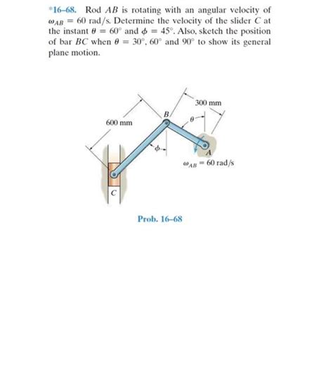solved 16 68 rod ab is rotating with an angular velocity of