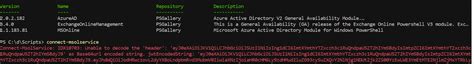 connect msolservice unable to decode the header r office365