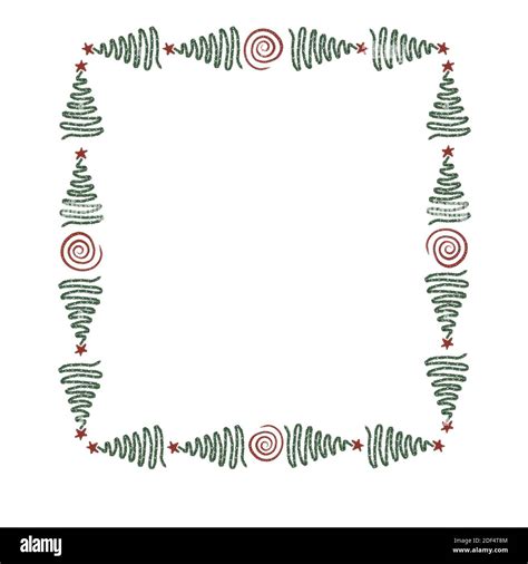 Christmas New Year Tree Frame On White Background Stock Photo Alamy