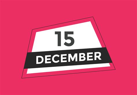 December 15 Calendar Reminder 15th December Daily Calendar Icon