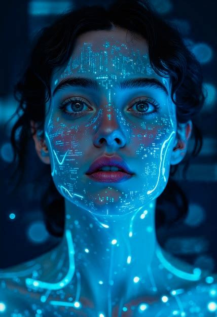 미래의 세계에서 디지털 여성 Ai 생성 이미지