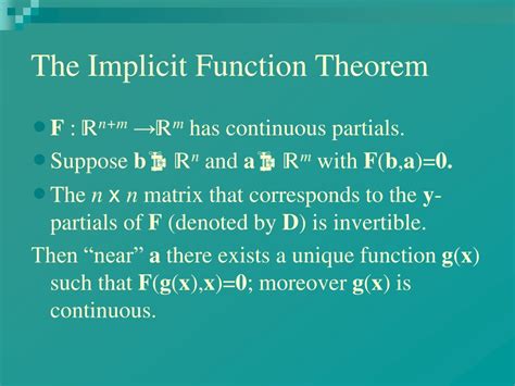 Ppt Zeroing In On The Implicit Function Theorem Powerpoint Presentation Id8727701
