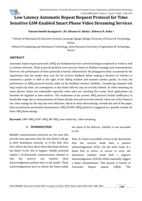 pdf low latency automatic repeat request protocol for time sensitive