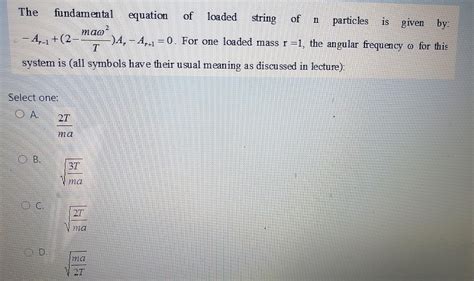 solved the il fundamental equation of loaded string of