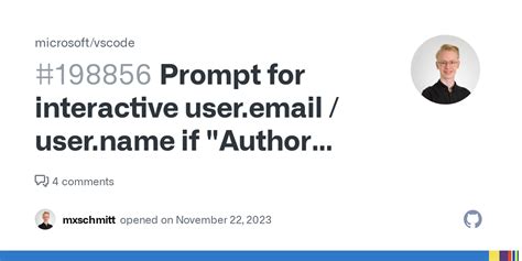 prompt for interactive user email user name if author identity