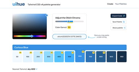 Uihue Tailwind Css V4 Oklch Palette Generator