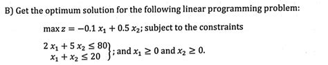 Solved B Get The Optimum Solution For The Following Linear