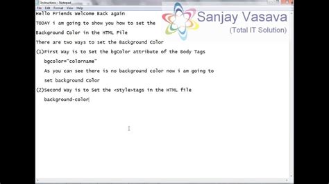 How To Set The Background Color In The HTML YouTube