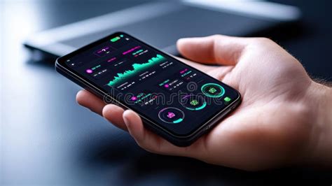 Smartphone With Data Analytics App Stock Illustration Illustration Of Mobile Statistics