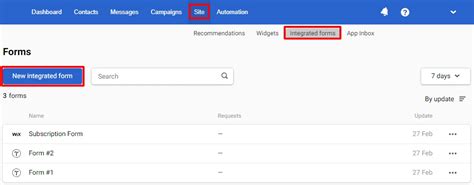 integration with wix forms