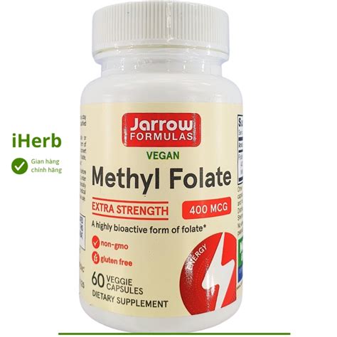 Viên Uống Methyl Folate 400 Mcg Lọ 60 Viên Của Jarrow Formulas Iherb