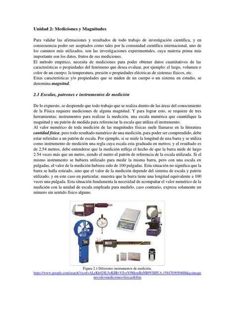 Mediciones Y Magnitudes Pdf Medición Metro