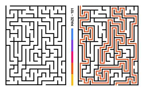 Abstract Maze Puzzle Labyrinth With Entry And Exit Maze For Activity