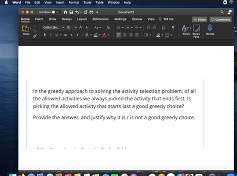 Solved Word File Edit View Insert Format Tools Table Window