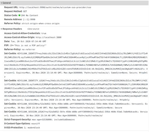Single Sign On Httponly Cookies Not Set Stack Overflow