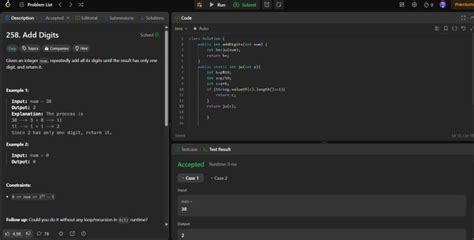 🔢 Solved The Leetcode Problem Add Digits Using A Recursive Approach