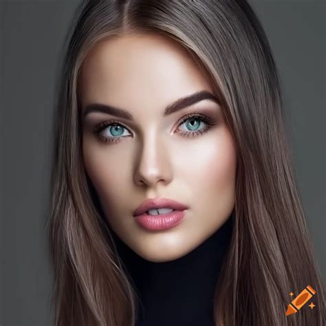 Portrait Of An Attractive Woman With Breathtaking Attractive Face