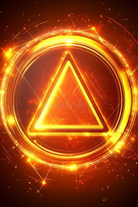 Abstract Triangle Orange Technology Background Lines Dots Connection Travel Concept Stock