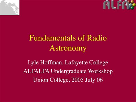 Ppt Fundamentals Of Radio Astronomy Powerpoint Presentation Free